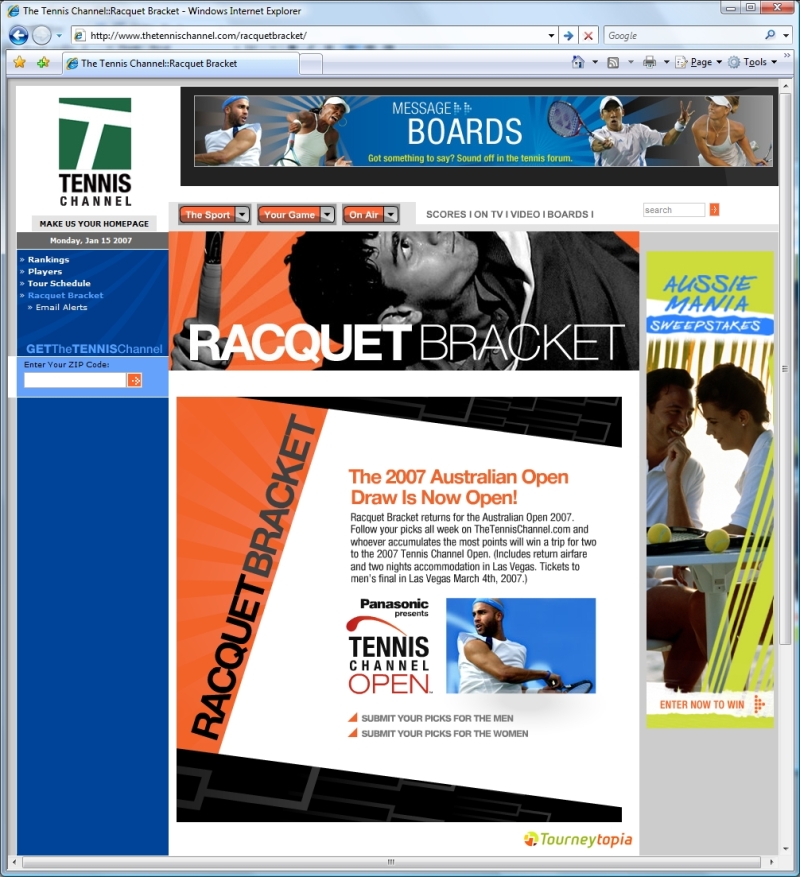 Tennis Channel Racquet Bracket Case Study